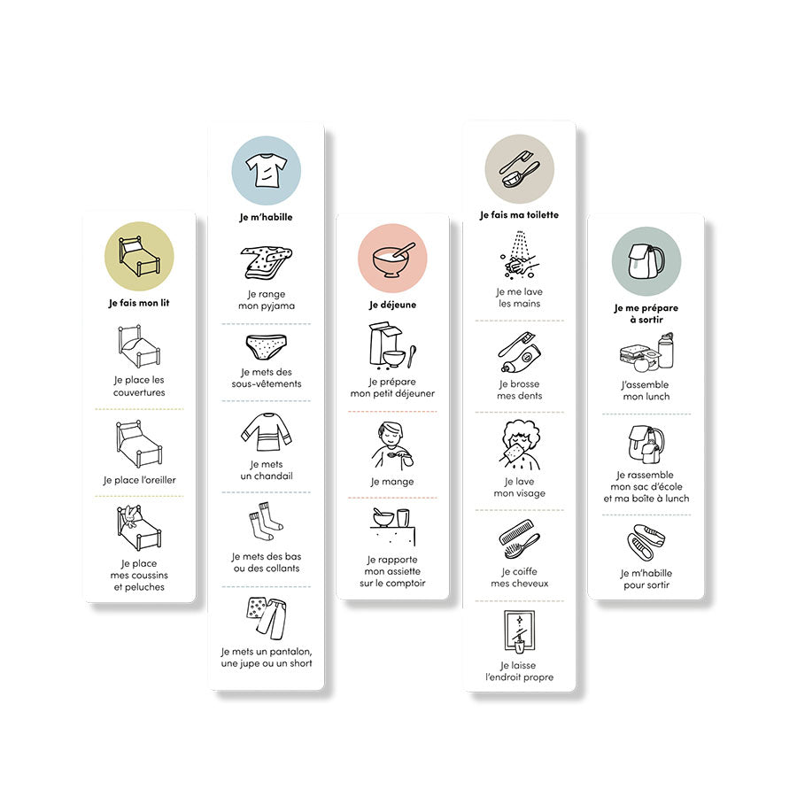 Routines de la journée - Autocollants repositionnables Belles Combines ...