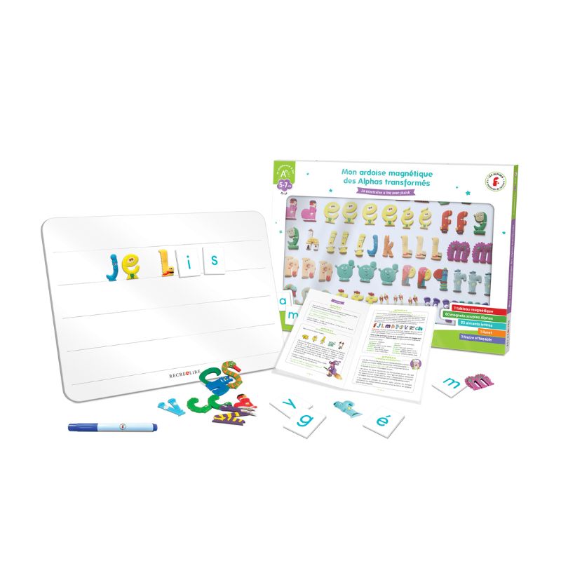Magnetic Slate Les Alphas - Writing and reading board for kindergarten ...